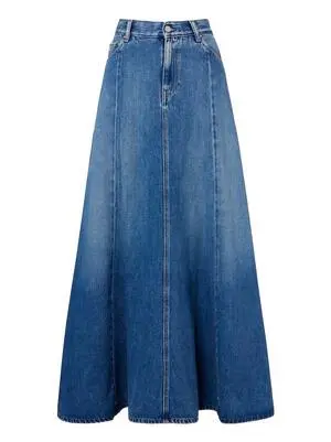 Ag Tula Denim Maxi Skirt - Blue