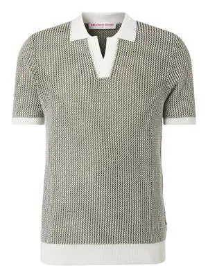 Orlebar Brown Horton Crochet Cotton Polo Sweater - Green