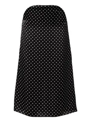 JEAN PAUL GAULTIER Cutout Polka-dot Silk Midi Skirt - Black