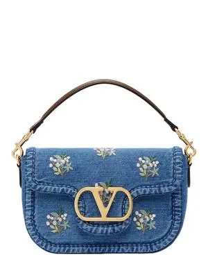 Valentino Garavani Alltime Medium Denim Top-handle Bag - Blue