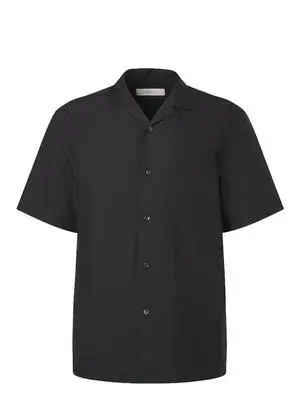UMIT BENAN Havana Silk Bowling Shirt - Black