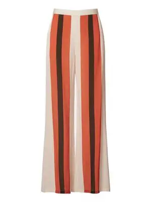 ADRIANA DEGREAS Striped Wide-leg Pants - Orange