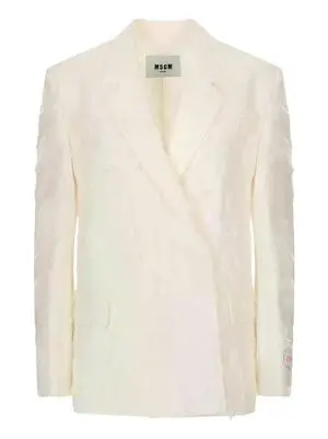 MSGM Frayed Double-Breasted Jacket