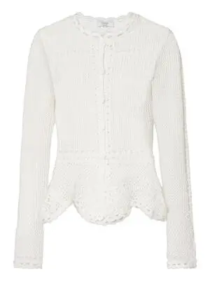 Erdem Crochet Cotton Cardigan - White