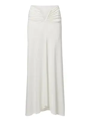 Jade Swim Skyla Ruched Jersey Maxi Skirt - White