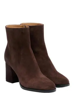 Valentino Garavani Fawcette Vlogo Suede Ankle Boots - Brown