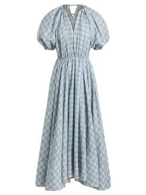 Scanlan Theodore Linen Plaid Dress - Multi