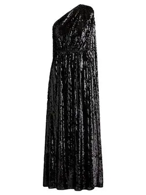 Scanlan Theodore Sequin One-shoulder Gown - Black