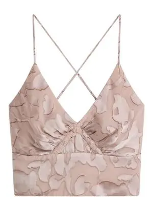 Scanlan Theodore Silk Burnout Satin Camisole - Dusty.rose