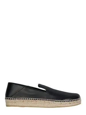 Balmain Leather Espadrilles - Black