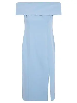 Ralph Lauren Woven Bodycon Midi Dress - Blue