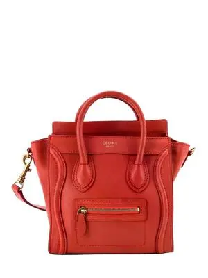 Celine Luggage Nano Crossbody Bag - Red