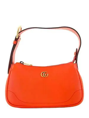 Gucci Aphrodite Leather Mini Shoulder Bag - Orange