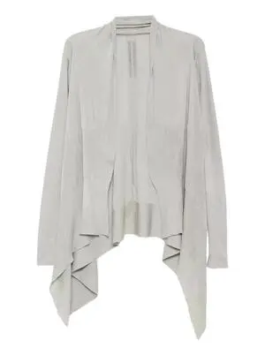 Rick Owens Draped Ribbed-knit Cardigan - Grey