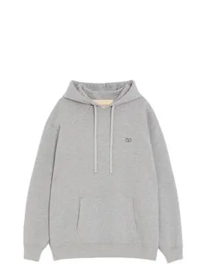 Valentino Garavani Hoodie With Vlogo Embroidery - Grey
