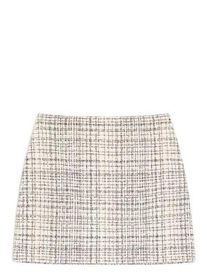 VALENTINO Square Tweed Mini Skirt