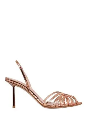 LE SILLA Metallic Cage Stiletto Sandals - Pink