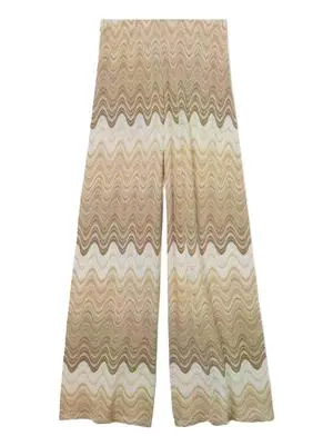 MC2 SAINT BARTH Amalia Chevron-knit Trousers - Neutrals