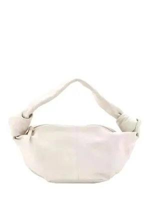 Bottega Veneta Double Knot Leather Mini Hobo Bag - White