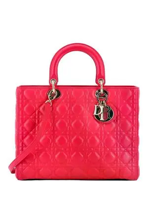 Dior Lady Large Lambskin Tote Bag - Pink
