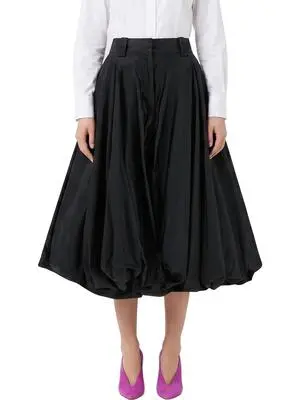 Balenciaga Blend Balloon Midi Skirt - Black