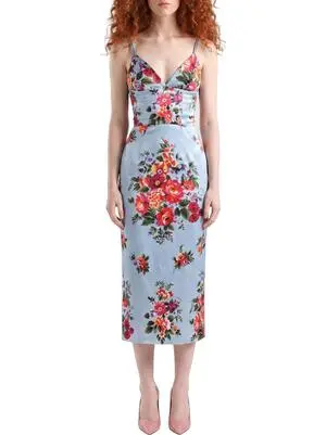 Dolce & Gabbana Floral Print Midi Dress - Multicolor