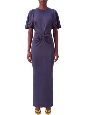 Victoria Beckham Ruched Maxi Dress - Violet