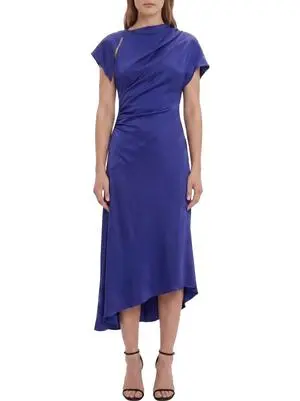 Victoria Beckham Asymmetrical Draped Dress - Blue