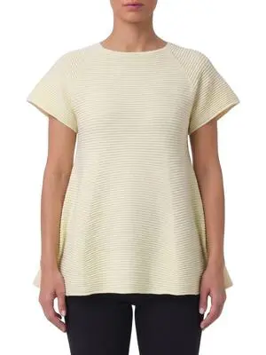 Issey Miyake Issey Miyake A-Line Short-Sleeved Mini Dress Yellow