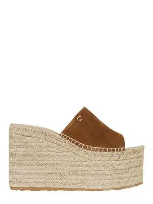 GIANVITO ROSSI Platform Wedge Espadrille Sandal - Nude