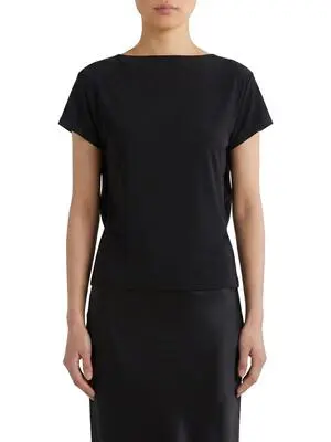 Jacquemus Jacquemus Viscose Blend Draped Top Black