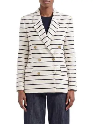 Brunello Cucinelli Striped Cotton Double-breasted Blazer - Multicolor