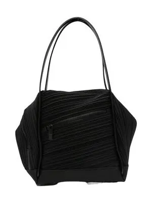 Issey Miyake Polyester Pleated Shoulder Bag - Black