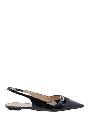 STUART WEITZMAN Patent Leather Slingback Ballerinas - Black