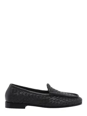 Bottega Veneta Silenzio Intrecciato Leather Loafers - Brown