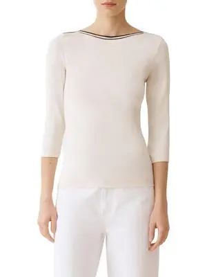Fabiana Filippi Boatneck Knit Top - Butter