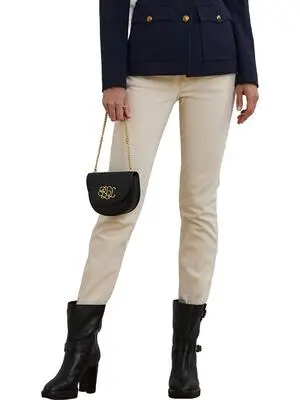 Ralph Lauren High-rise Straight Ankle Jean - Cream Wash
