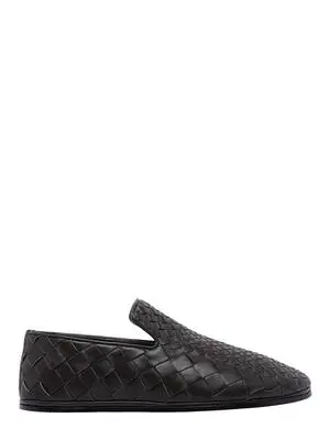Bottega Veneta Sunday Loafer In Intrecciato Nappa - Brown