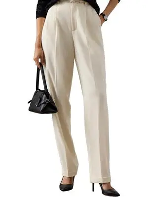 Ralph Lauren Acklie Wool Gabardine Wide-leg Trousers - Lux Cream