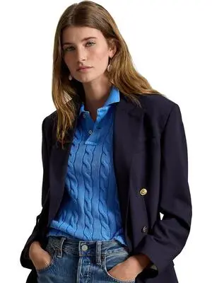 Ralph Lauren Double-breasted Wool-blend Blazer - Navy