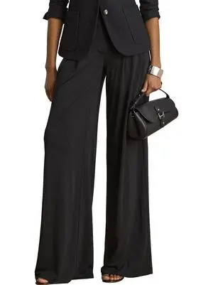 Ralph Lauren Pleated Wide-leg Trousers - Black