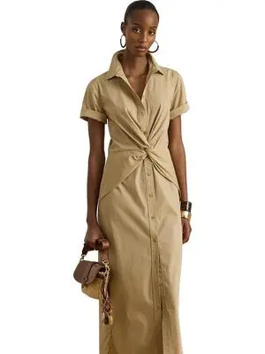 Ralph Lauren Twist-front Shirt Dress - Birch Tan