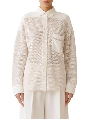 FABIANA FILIPPI Fabiana Filippi Perforated Cotton Blend Shirt