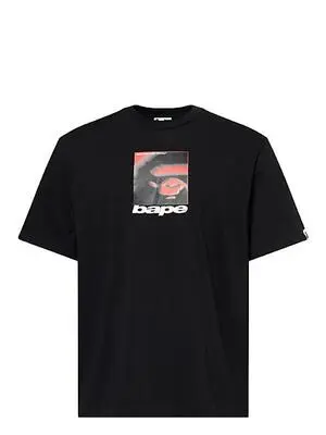 A BATHING APE Graphic-print Crew-neck Cotton T-shirt - Black