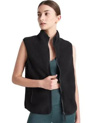 Quince Sherpa Full-zip Vest - Black