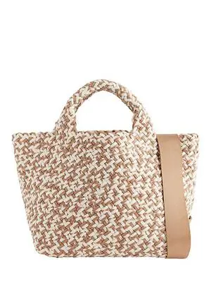 NAGHEDI St Barths Small Woven Shoulder Bag - Flax