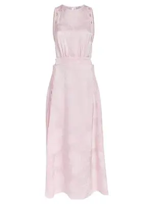 Sandro Satin Cut-out Midi Dress - Pink