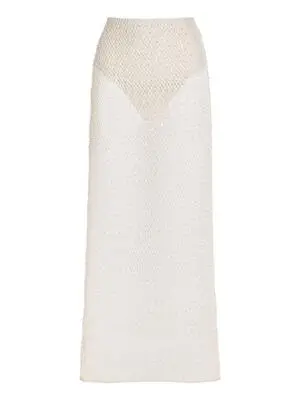 PatBO Crochet Maxi Skirt - Beige