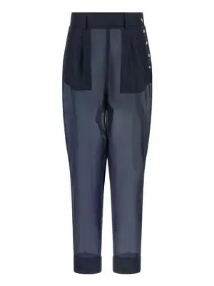 MAISON JEJIA Semi-transparent Trousers - Blue