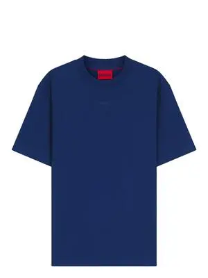 Hugo Relaxed-fit Cotton-jersey T-shirt With Logo Print - Light Blue